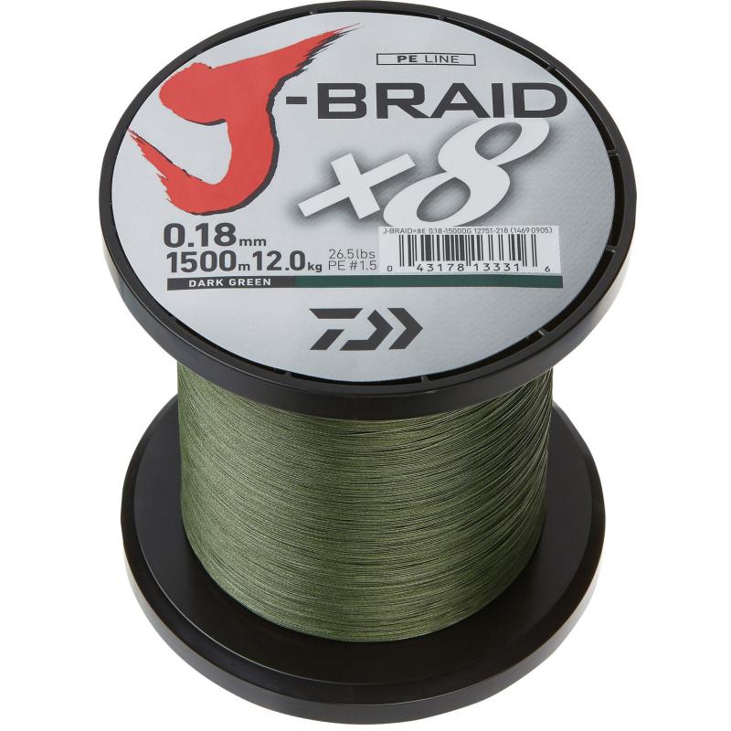 Daiwa J-Braid X8 0.18mm-1500m d.green