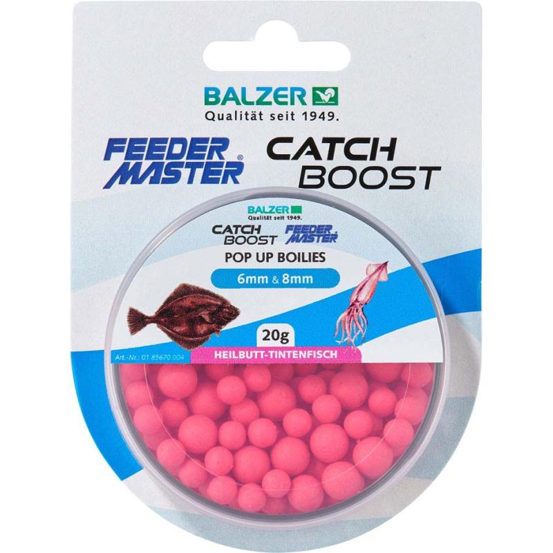 Balzer Pop-Up Boilies 6mm and 8mm mixed, Pink Halibut Squid